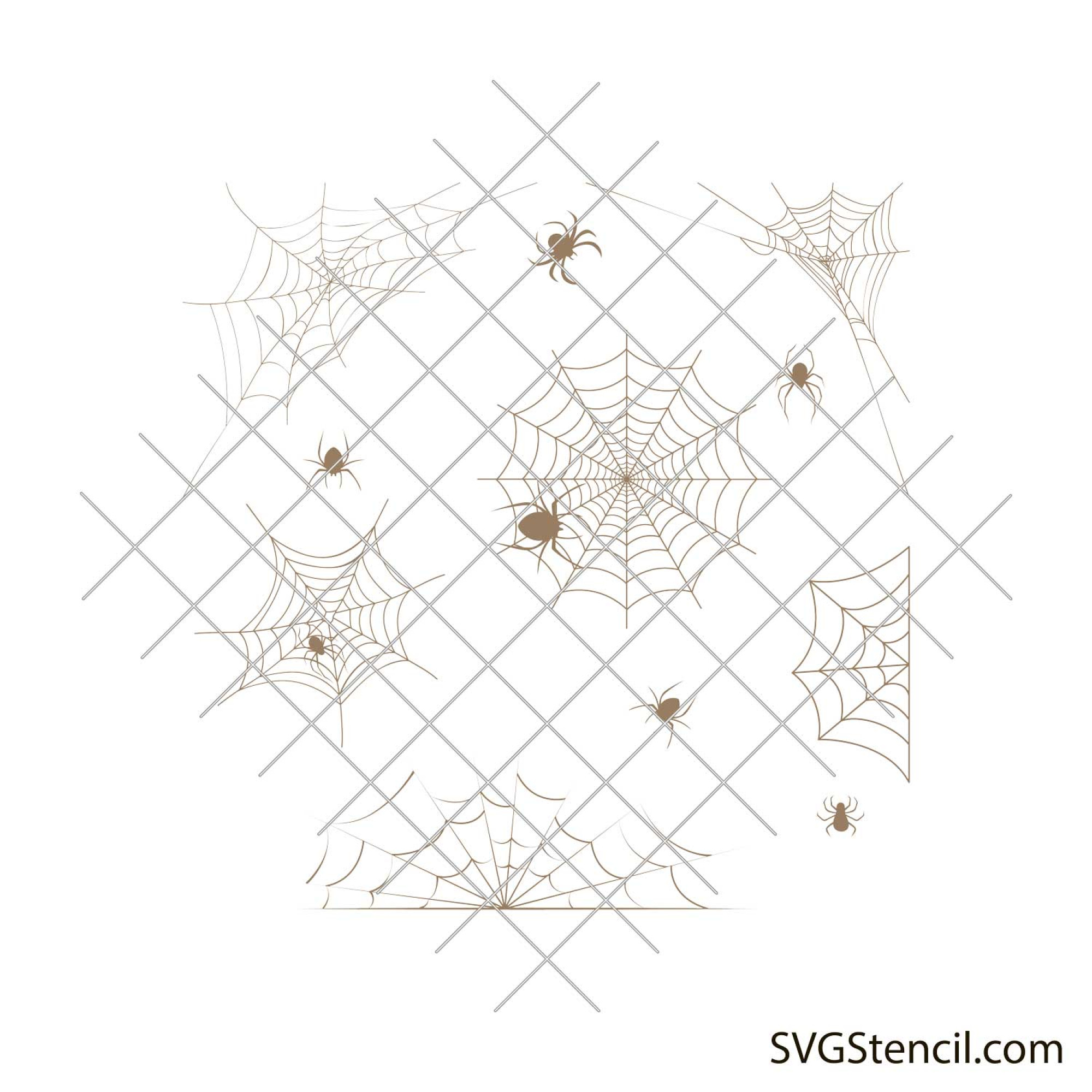 Corner spider web svg | Spider web with spider svg - SVGStencil