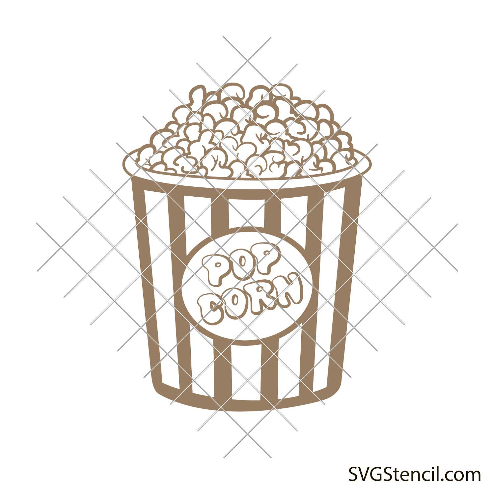 Popcorn svg | Movie theater svg | Food svg - SVGStencil