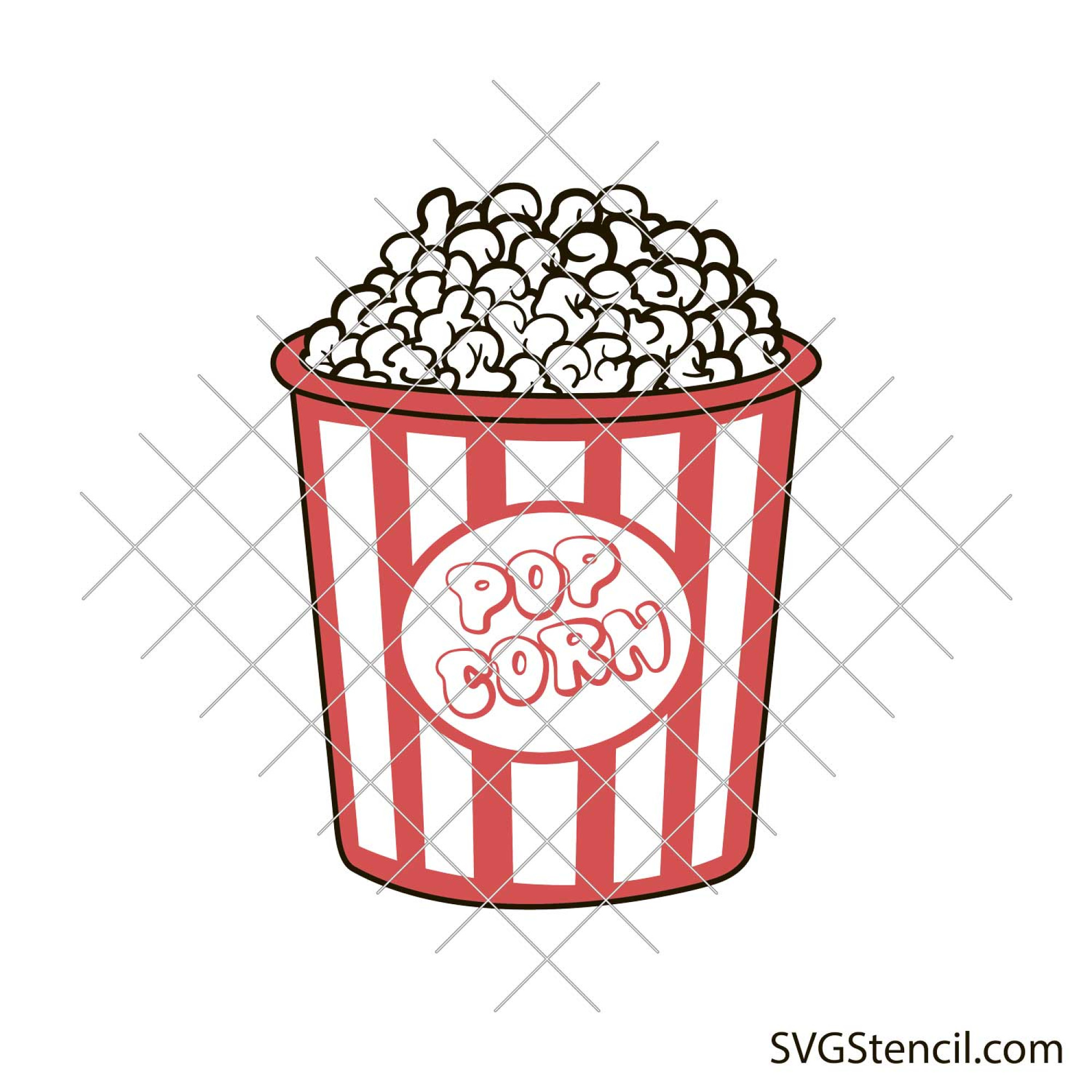 Popcorn svg | Movie theater svg | Food svg - SVGStencil