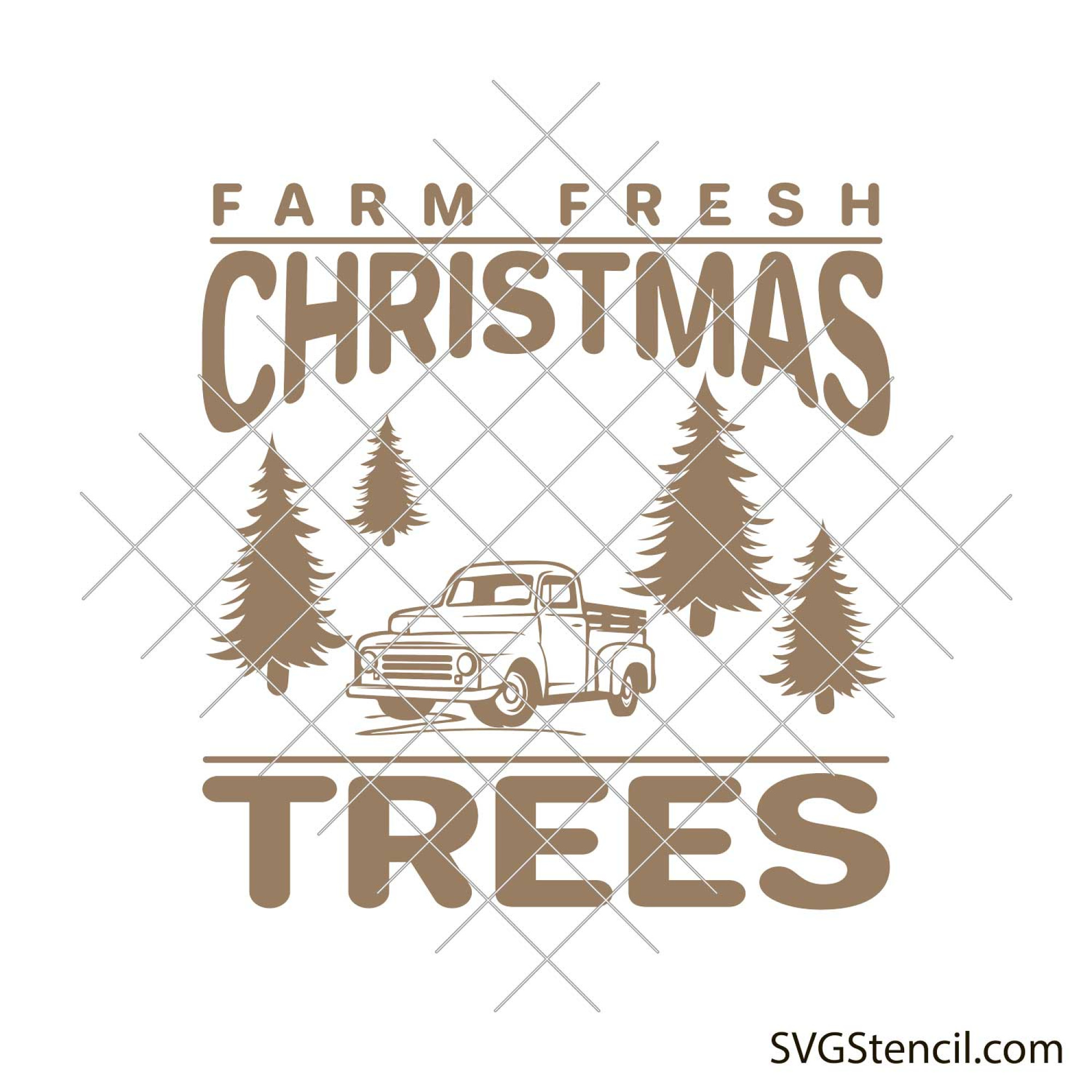 Christmas tree farm svg | Fresh cut trees svg - SVGStencil