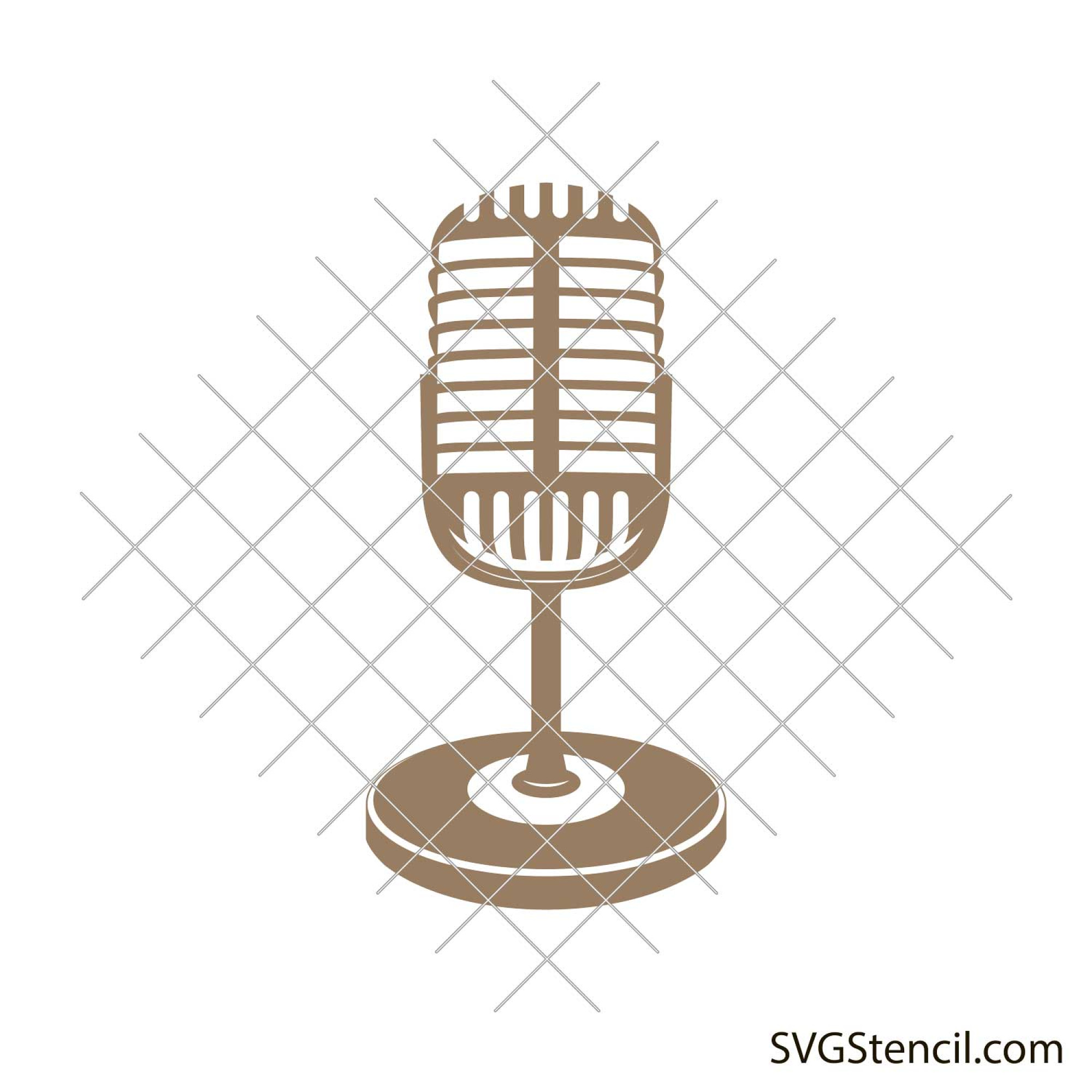 Old school microphone svg | Vin scully microphone svg - SVGStencil