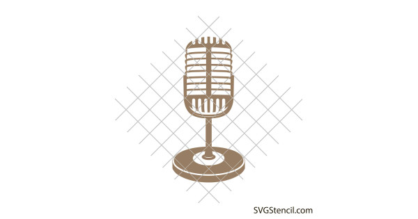 Old school microphone svg | Vin scully microphone svg - SVGStencil