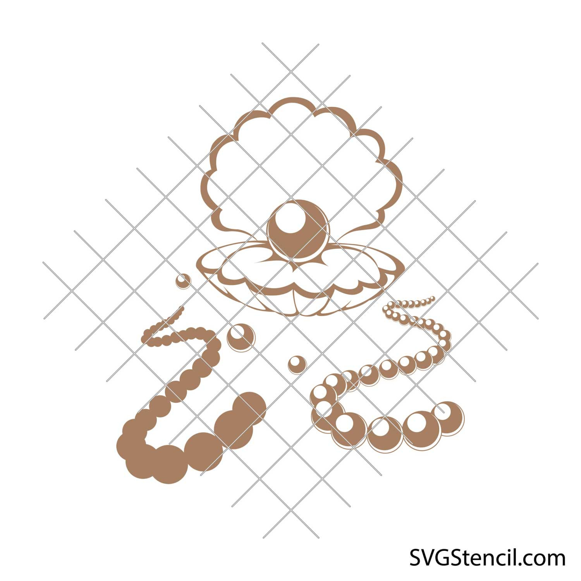 Black pearl svg | Seashell svg | String of pearls svg - SVGStencil