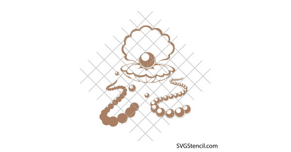 Black pearl svg | Seashell svg | String of pearls svg - SVGStencil