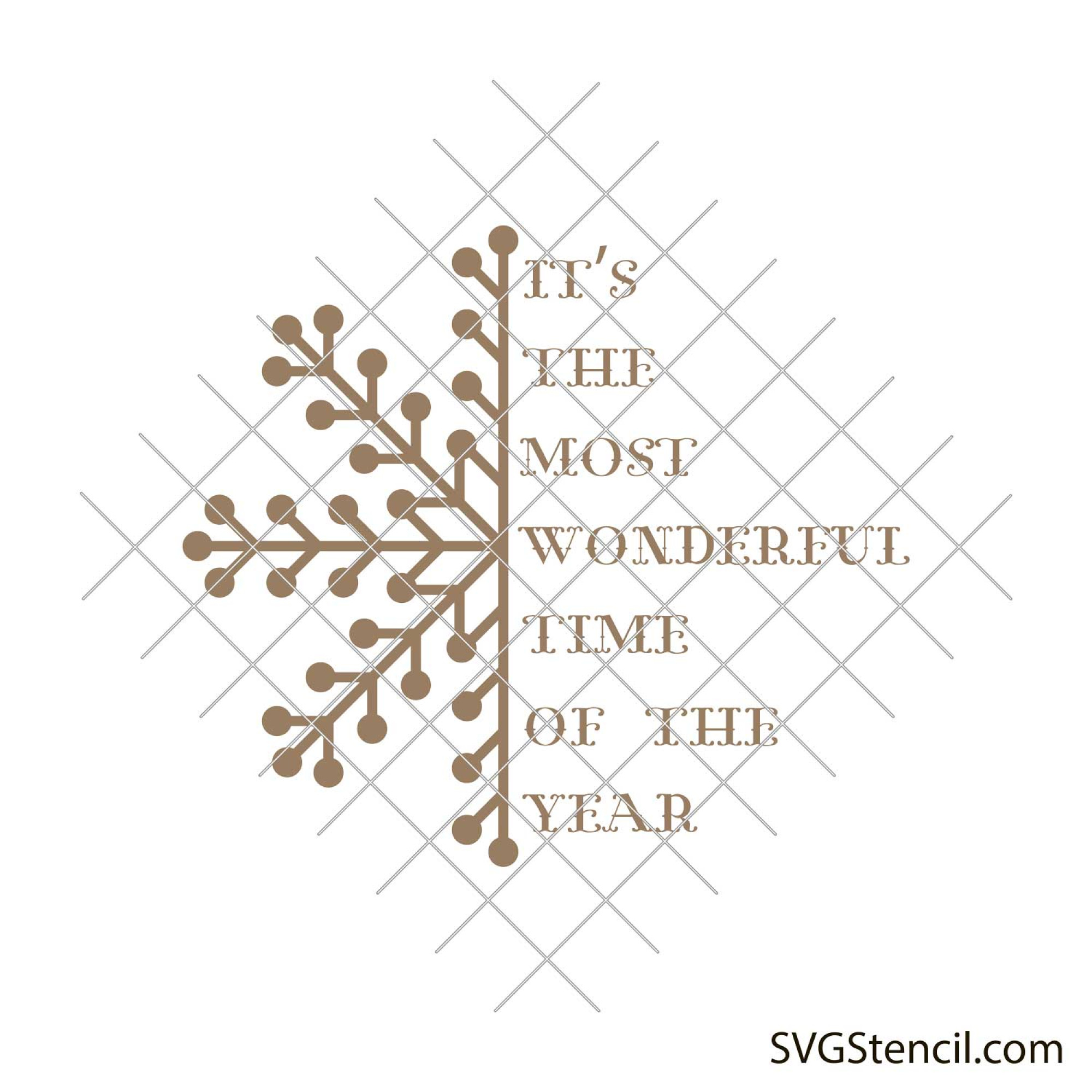 Split snowflake svg | Winter sayings | Christmas quotes svg - SVGStencil