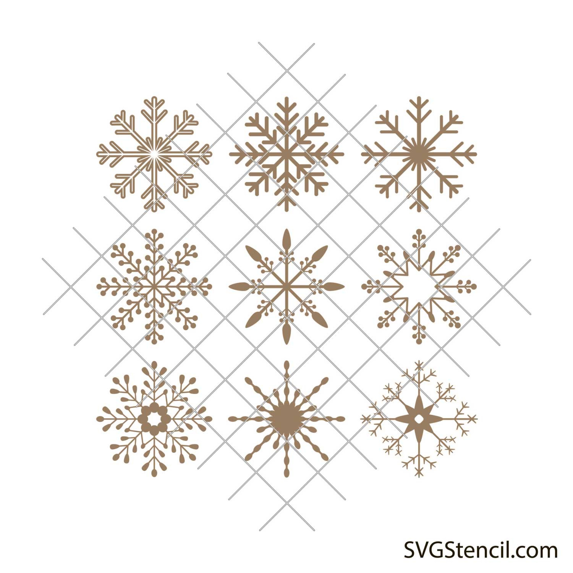 Frozen snowflake svg | Snow flakes svg | Christmas snow svg - SVGStencil