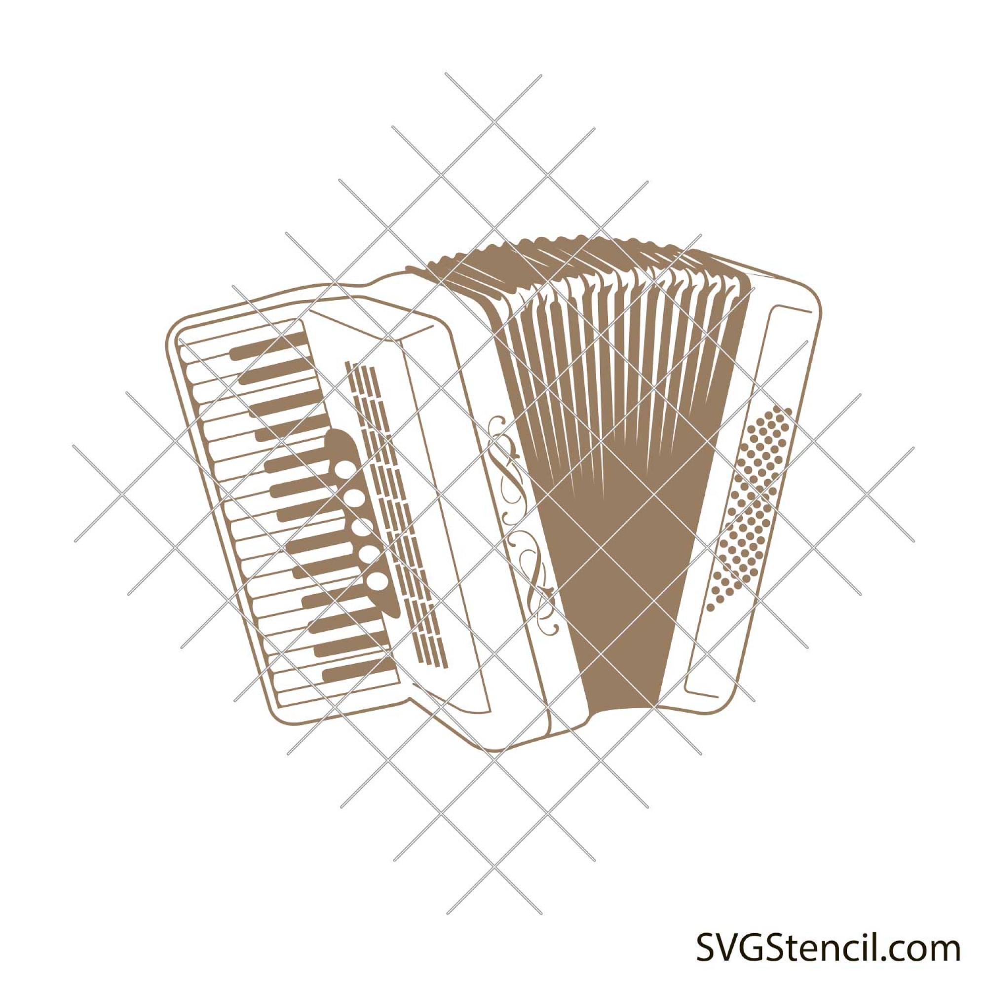 Simple accordion svg | Classical accordion svg - SVGStencil