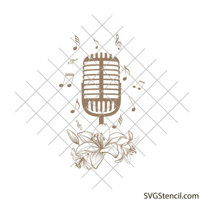 Old school microphone svg | Vin scully microphone svg - SVGStencil