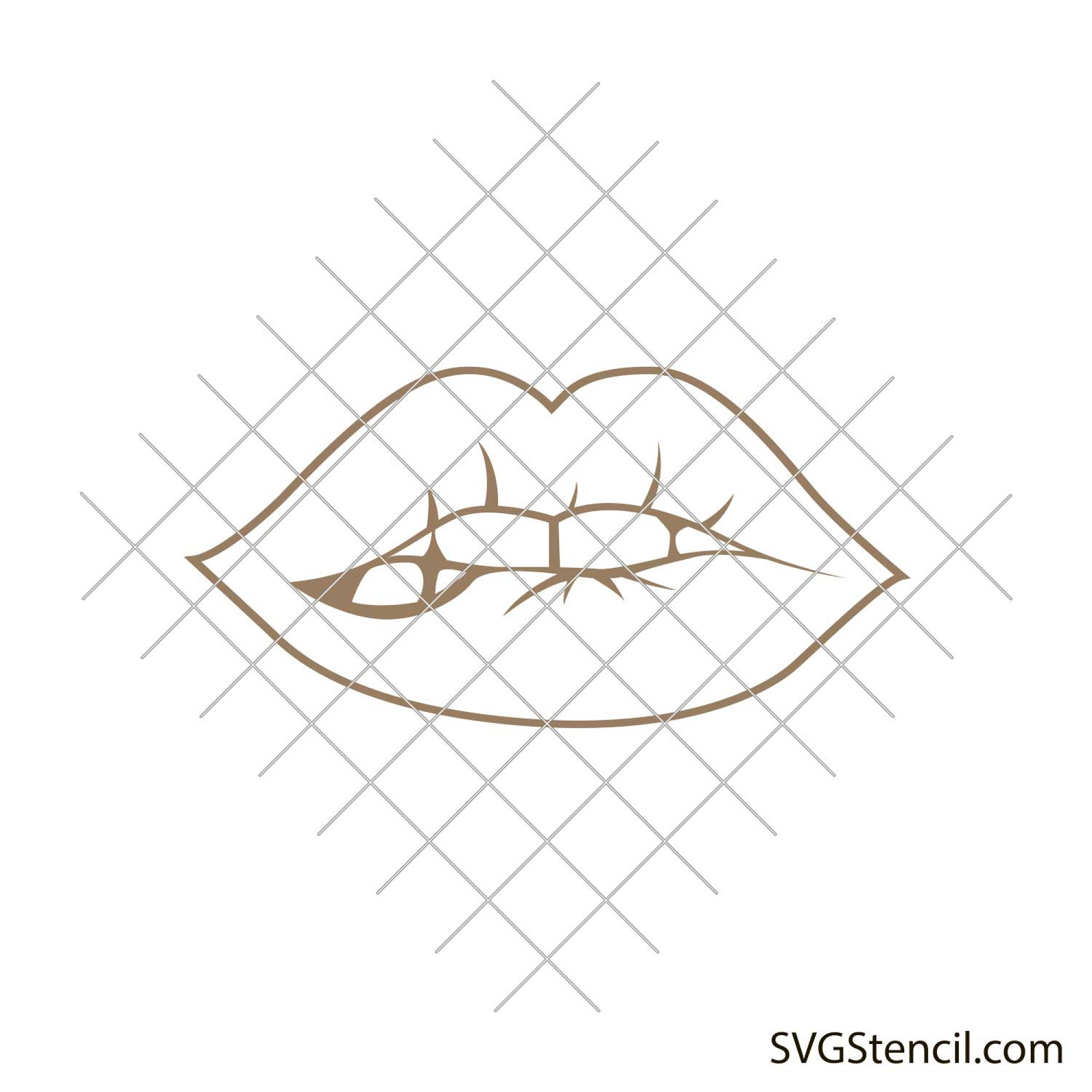 Biting lip svg | Sexy lips svg | Lips clipart svg - SVGStencil