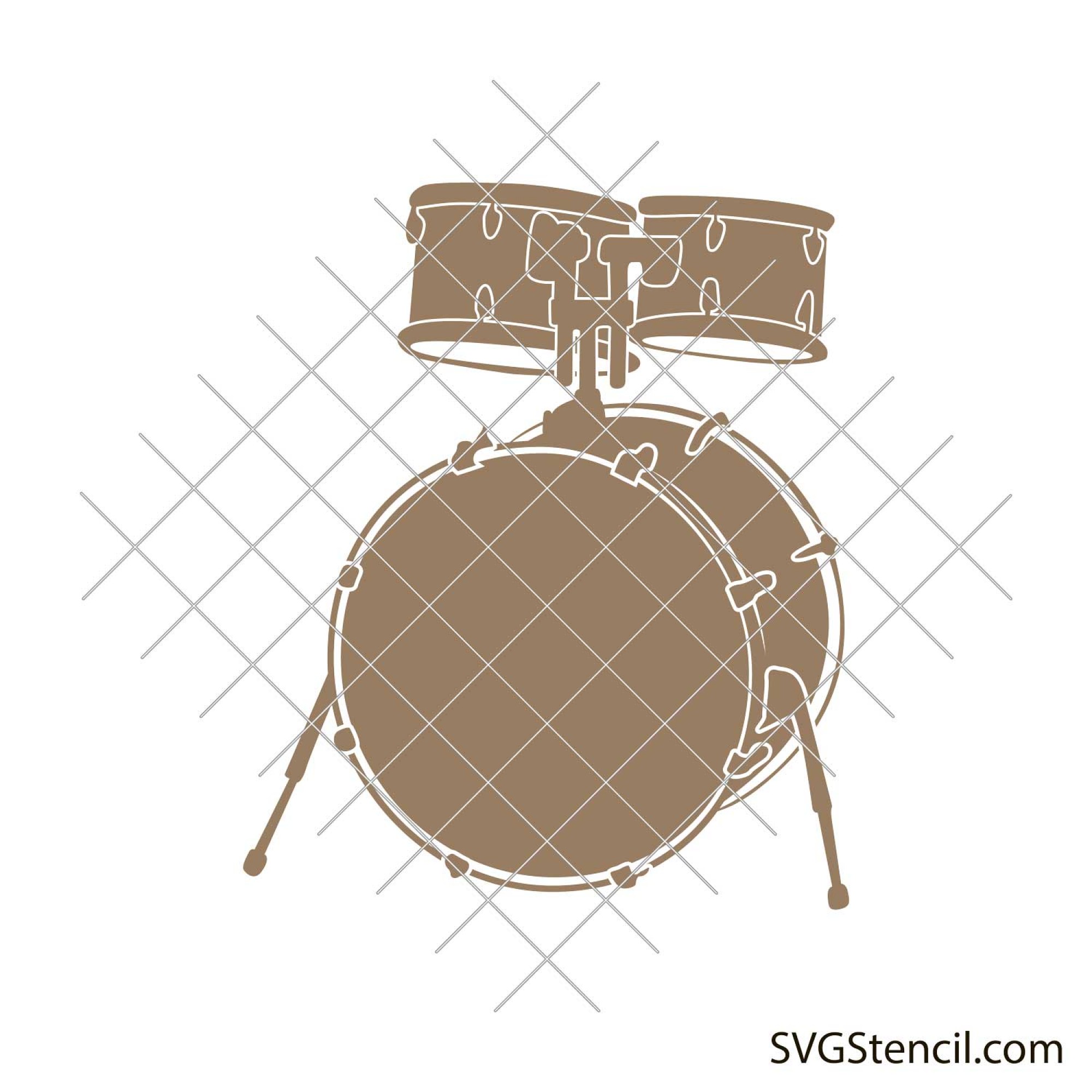 Percussion svg | Bass drum svg | Drum set svg - SVGStencil
