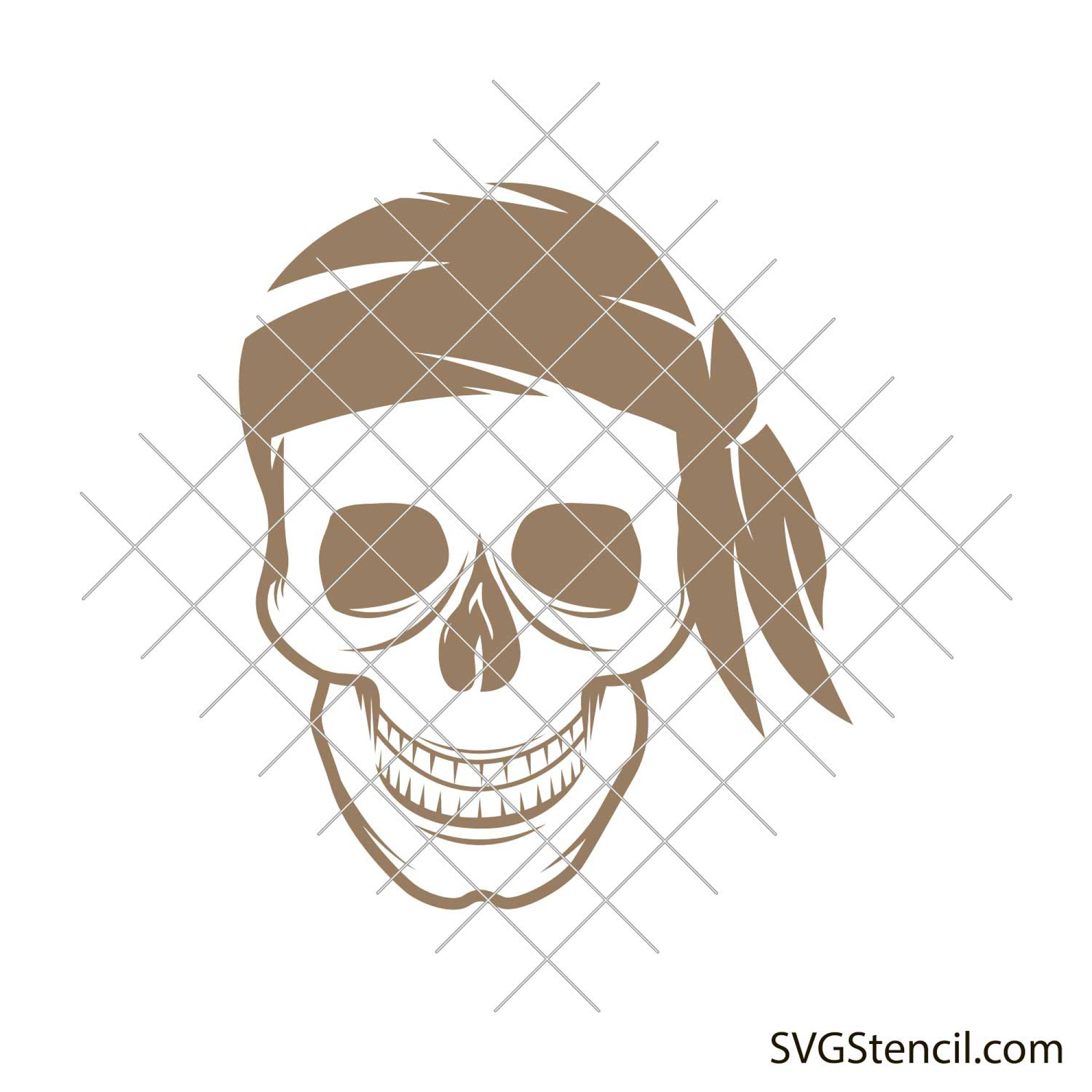 Skeleton head svg | Pirate skull svg | Smiling skull svg - SVGStencil