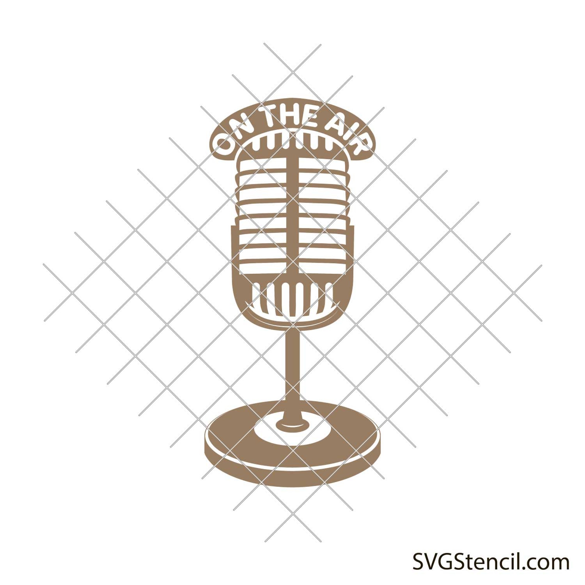 Radio microphone svg | Old time microphone svg | Mic svg - SVGStencil