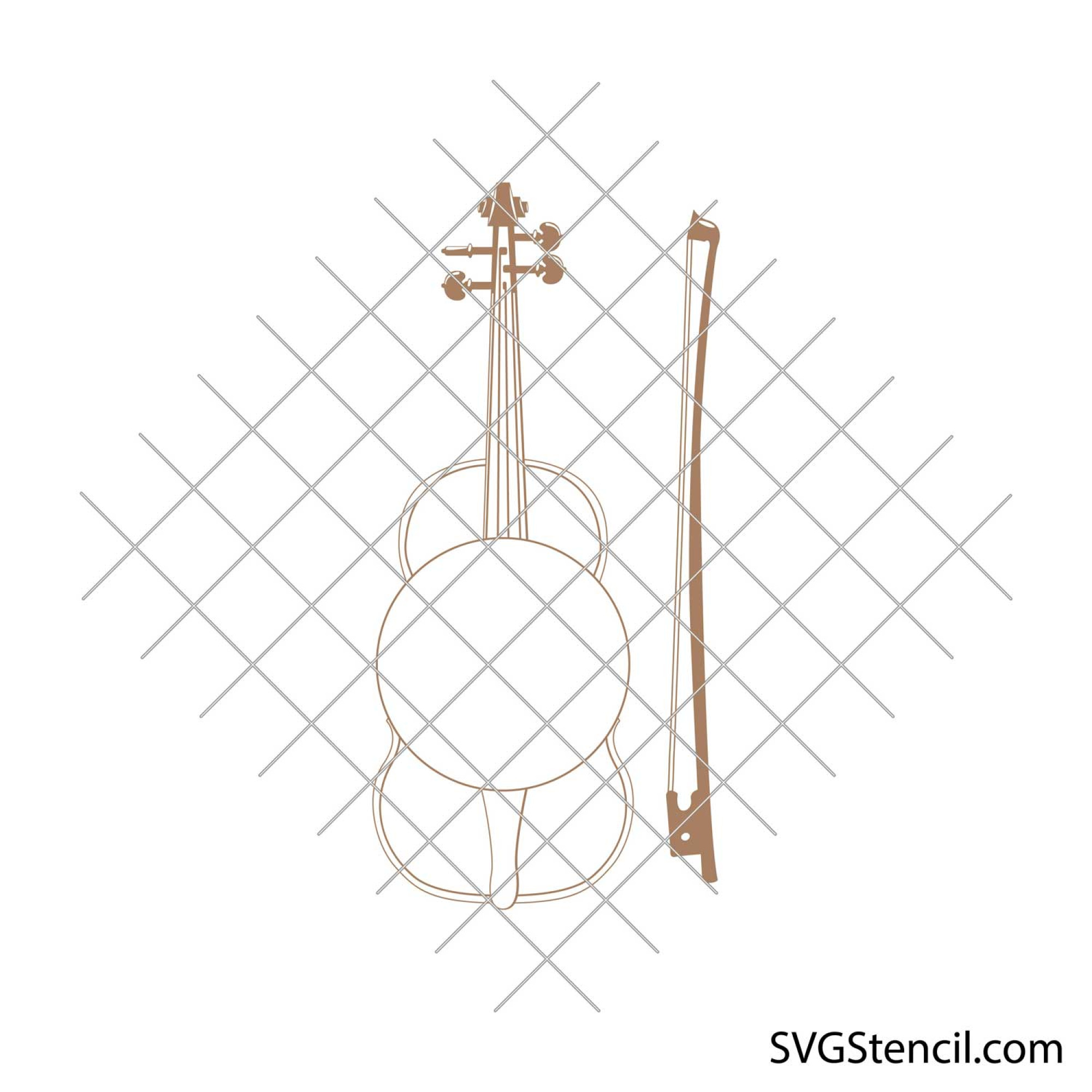 Violin split svg | Fiddle with name frame svg | Violino svg - SVGStencil