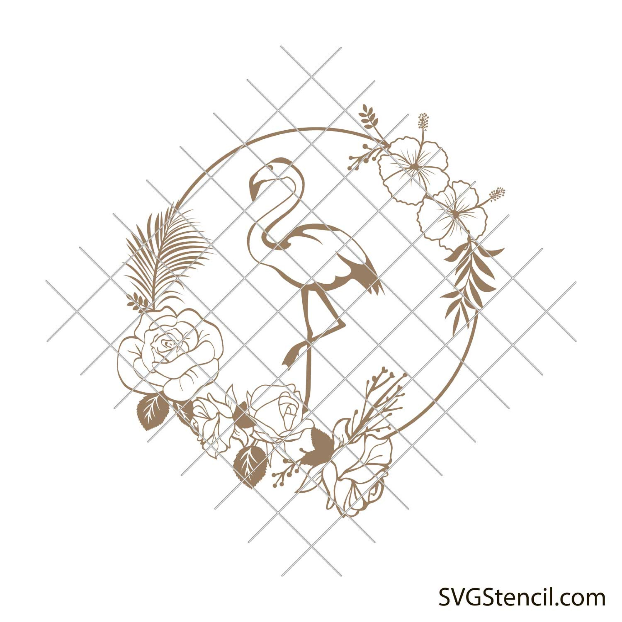 Floral flamingo svg | Flamingo birthday svg | Flamingo svg - SVGStencil