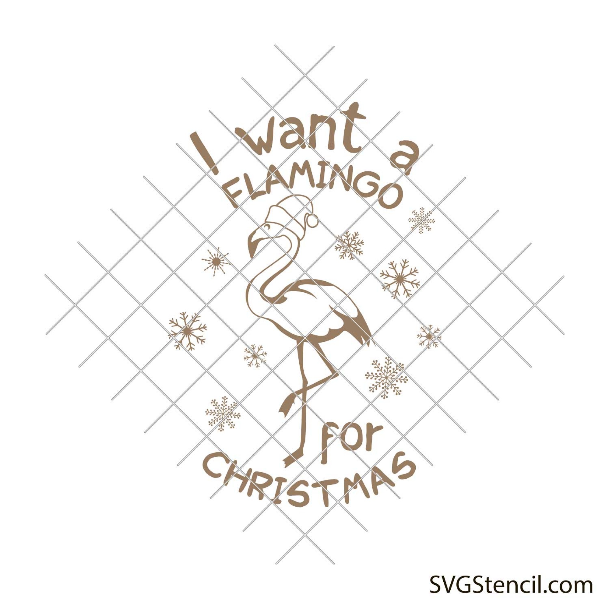 Flamingo christmas sweater svg | Flamingo and santa hat svg - SVGStencil