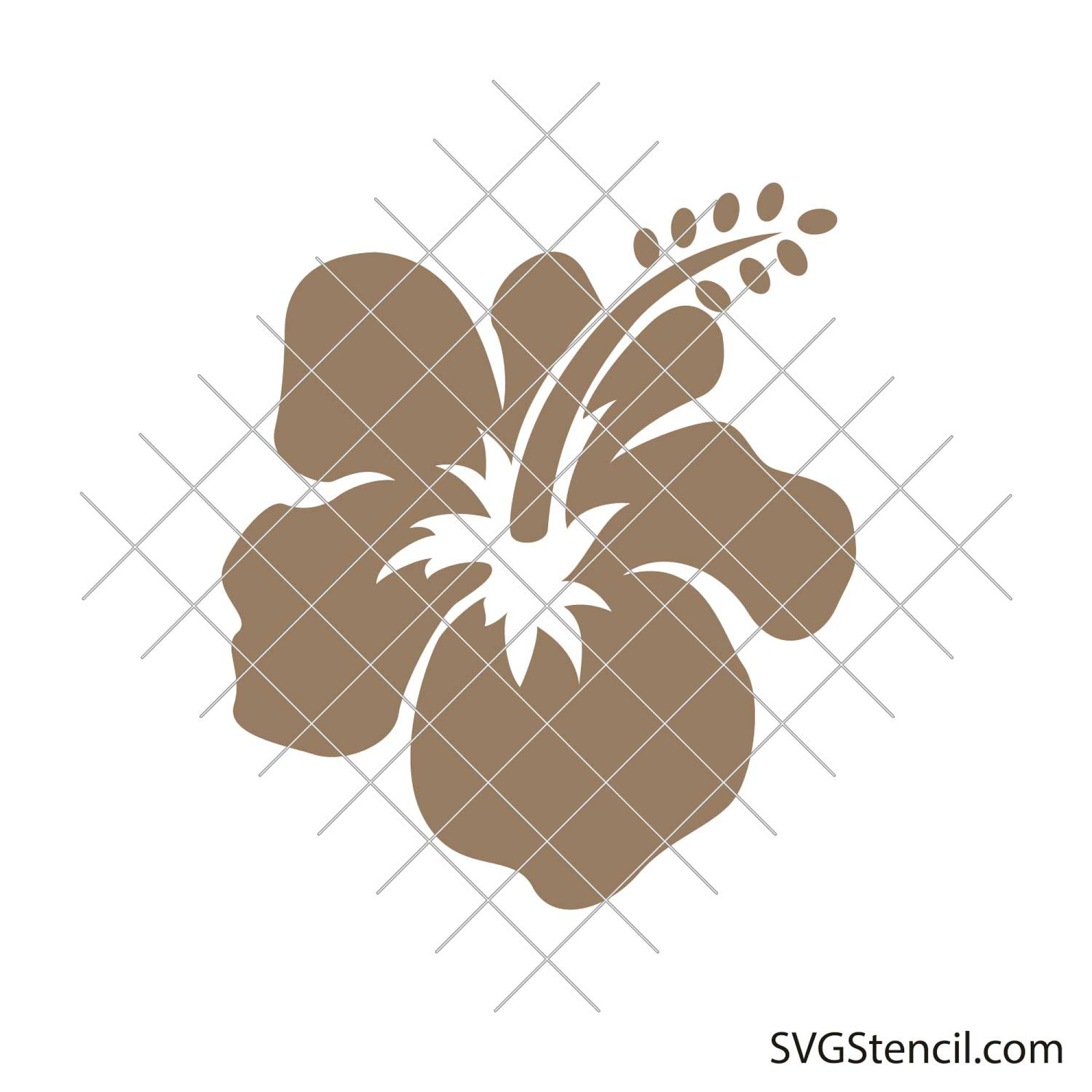 Hibiscus Flower Outline Svg