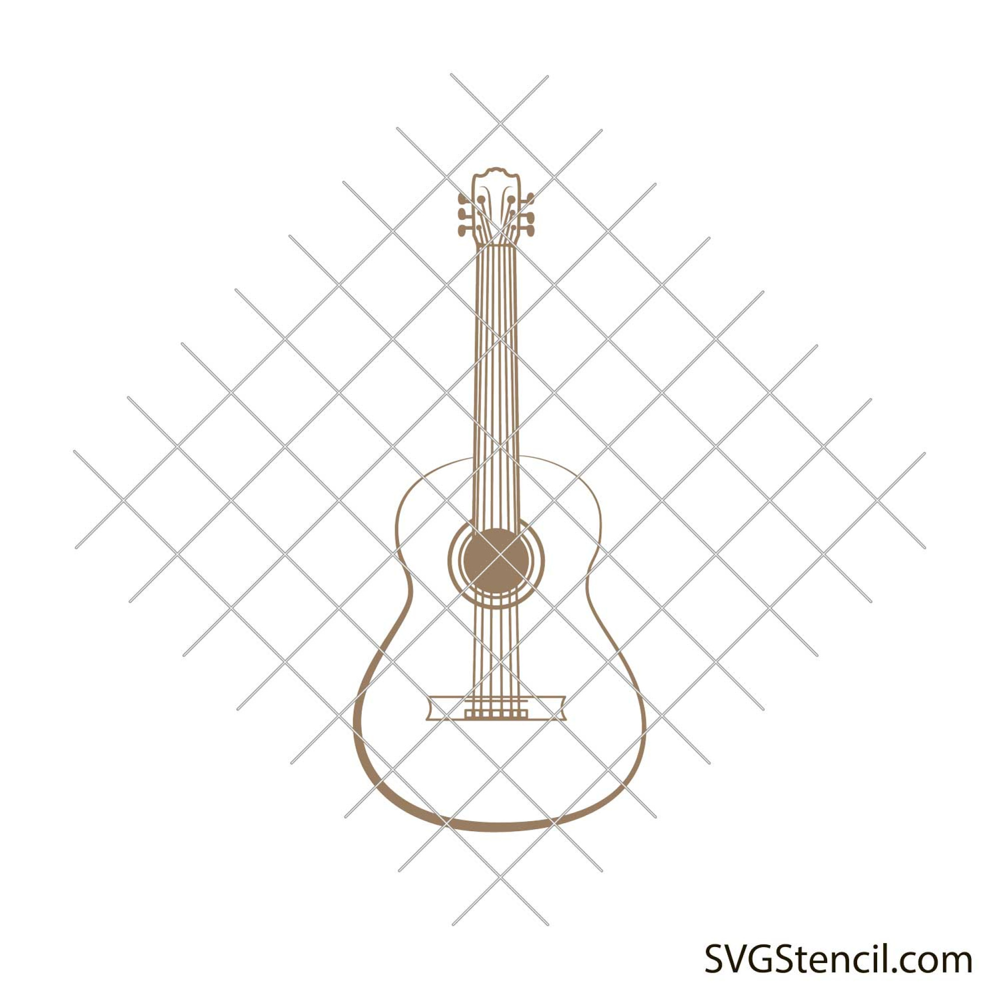 Simple guitar svg |Guitar with strings svg |Coco guitar svg - SVGStencil
