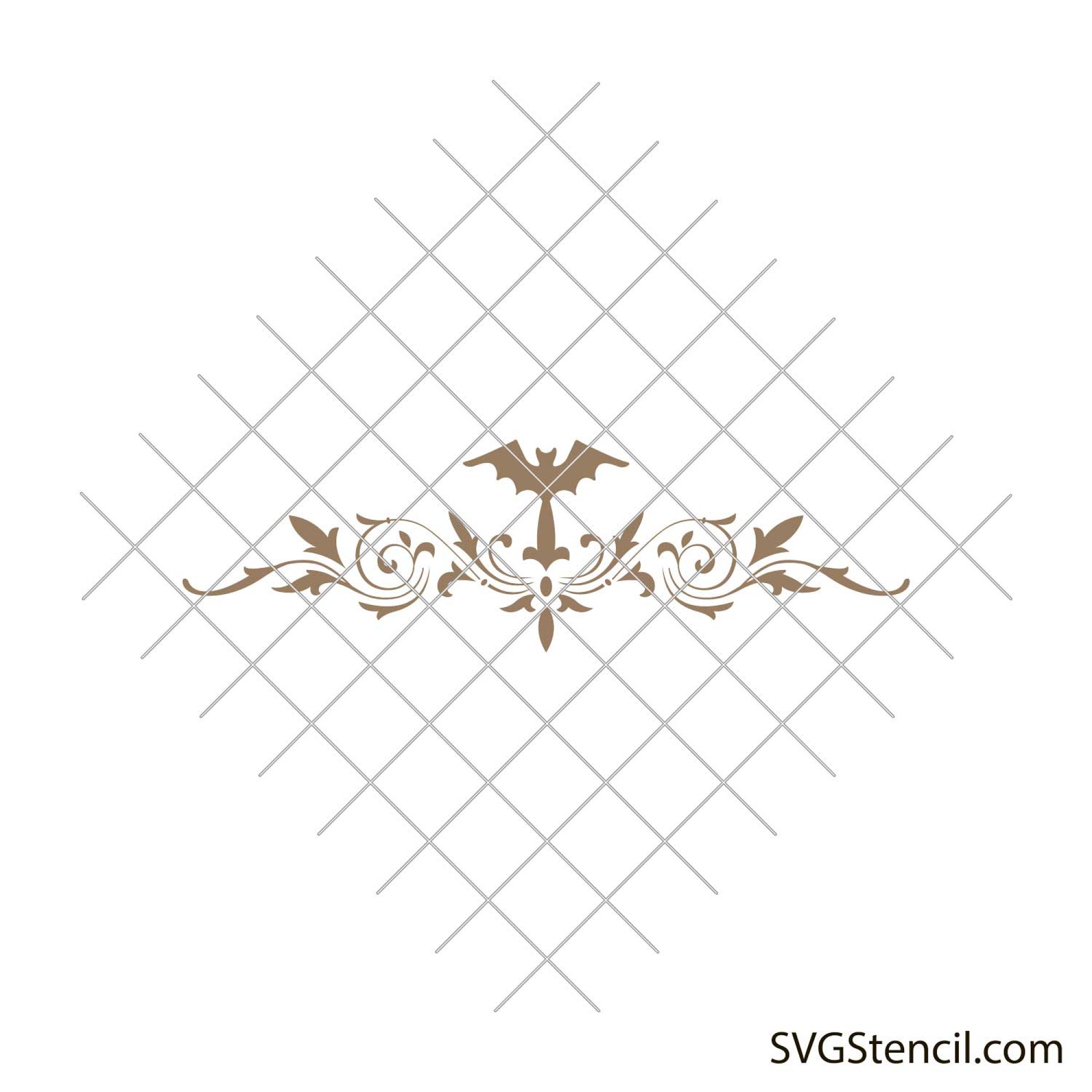 Halloween bat border svg | Halloween edging decal svg - SVGStencil