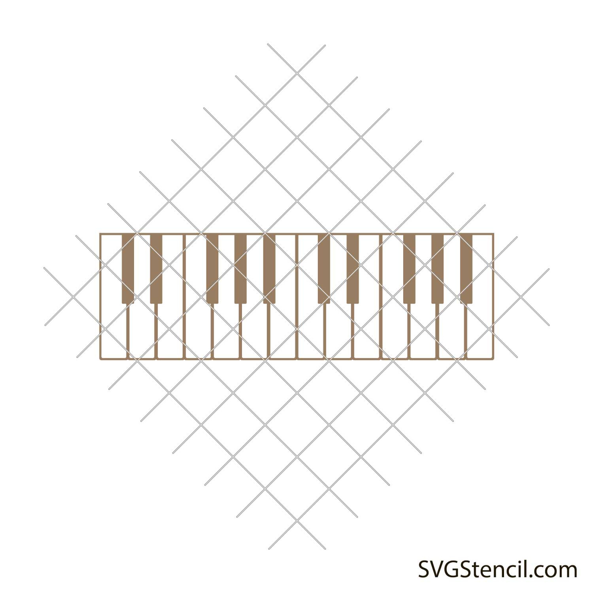 Piano keys printable svg | Free piano keyboard svg - SVGStencil