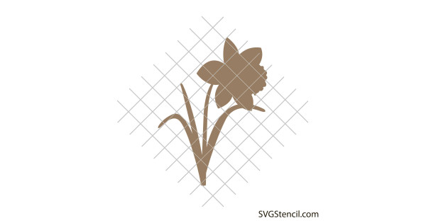 Free daffodil stencil |Daffodil sign svg |Daffodil cut file - SVGStencil