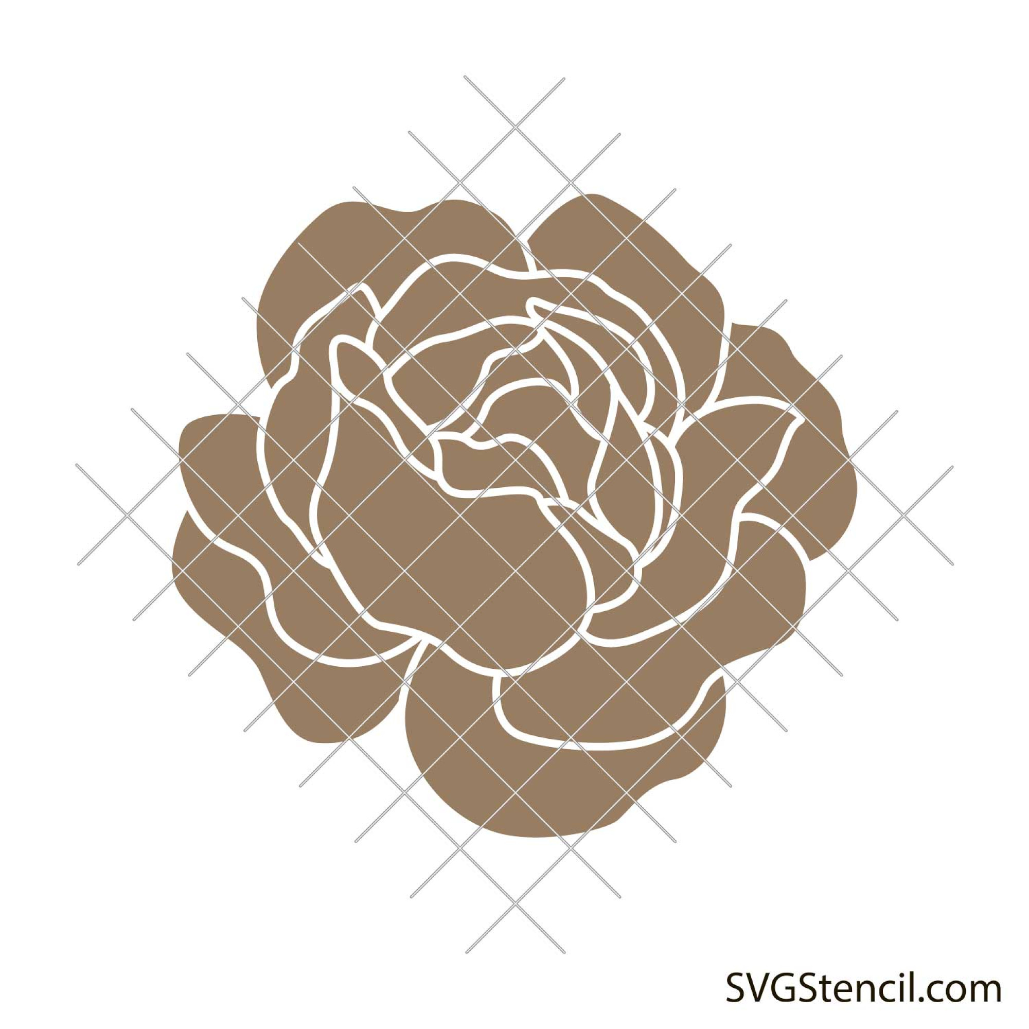 Rose outline svg | Black rose svg | Flower bud svg - SVGStencil