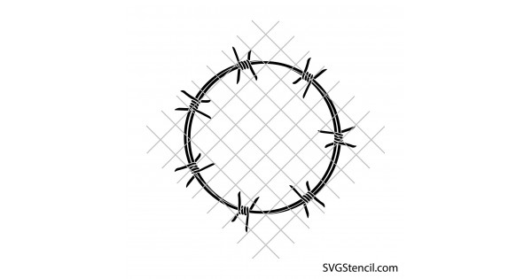 Barb wire monogram svg | Hand drawing svg | Barb frame svg - SVGStencil