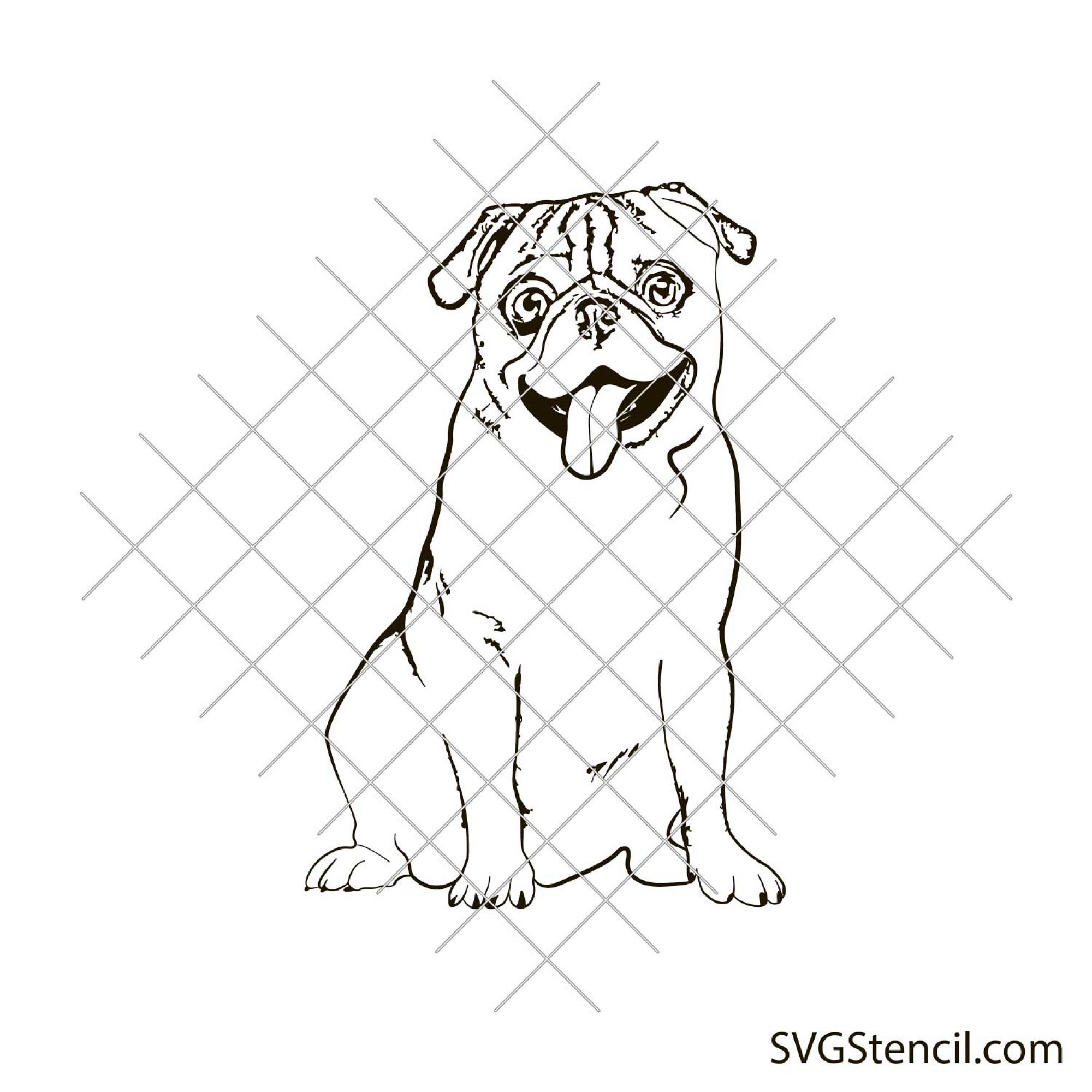 Black pug svg | Halloween pug svg | Pug silhouette svg - SVGStencil
