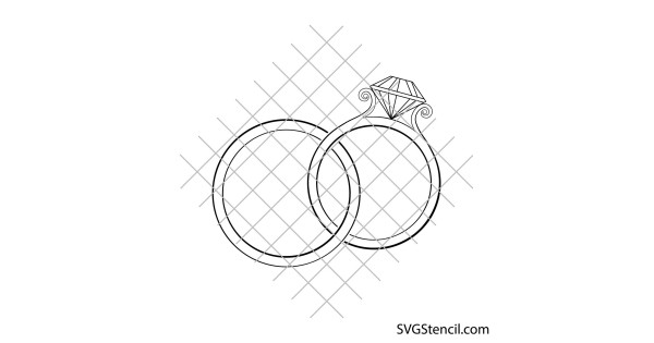 Interlocking Wedding Rings Svg