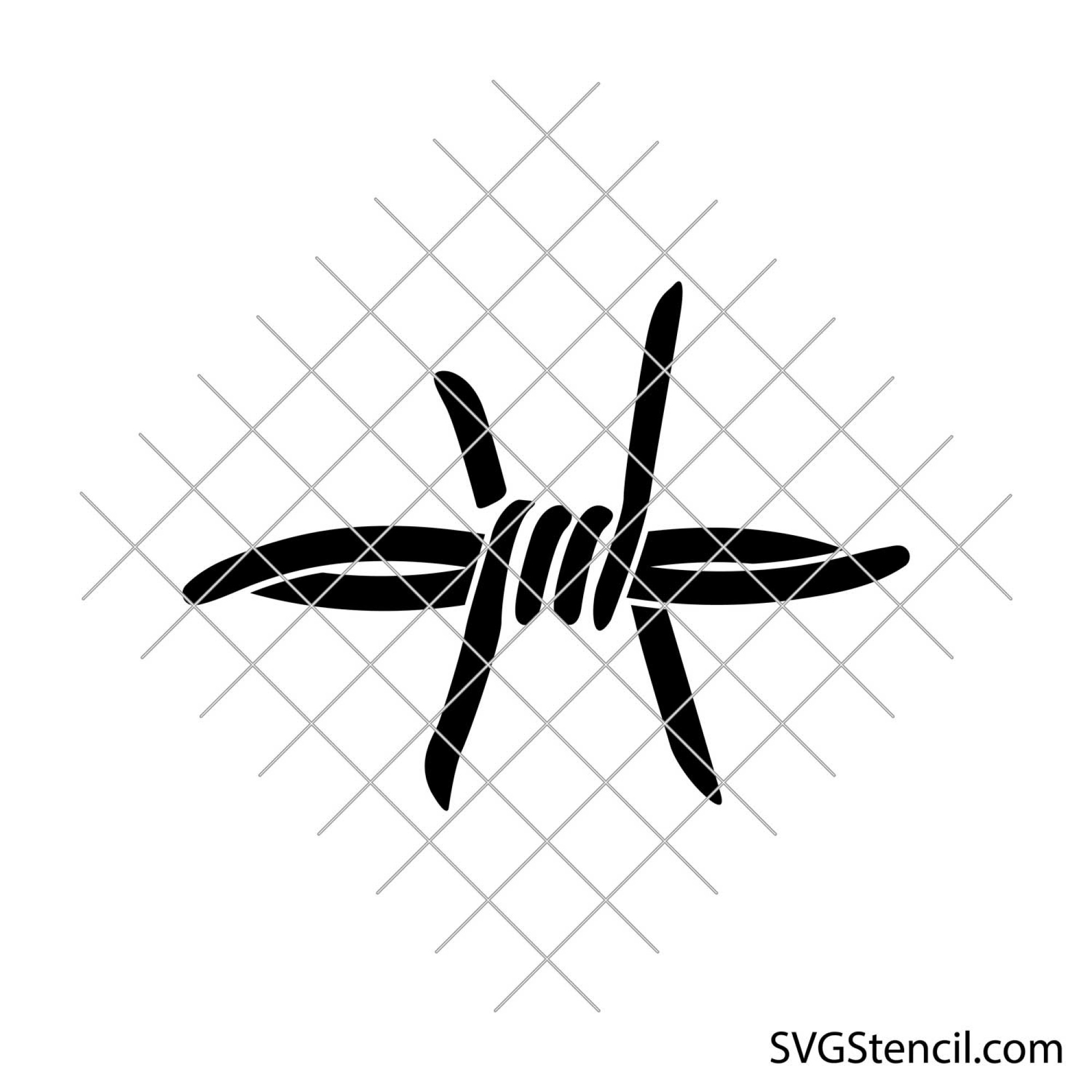 Barb wire svg | Hand drawing svg | Fence svg design - SVGStencil