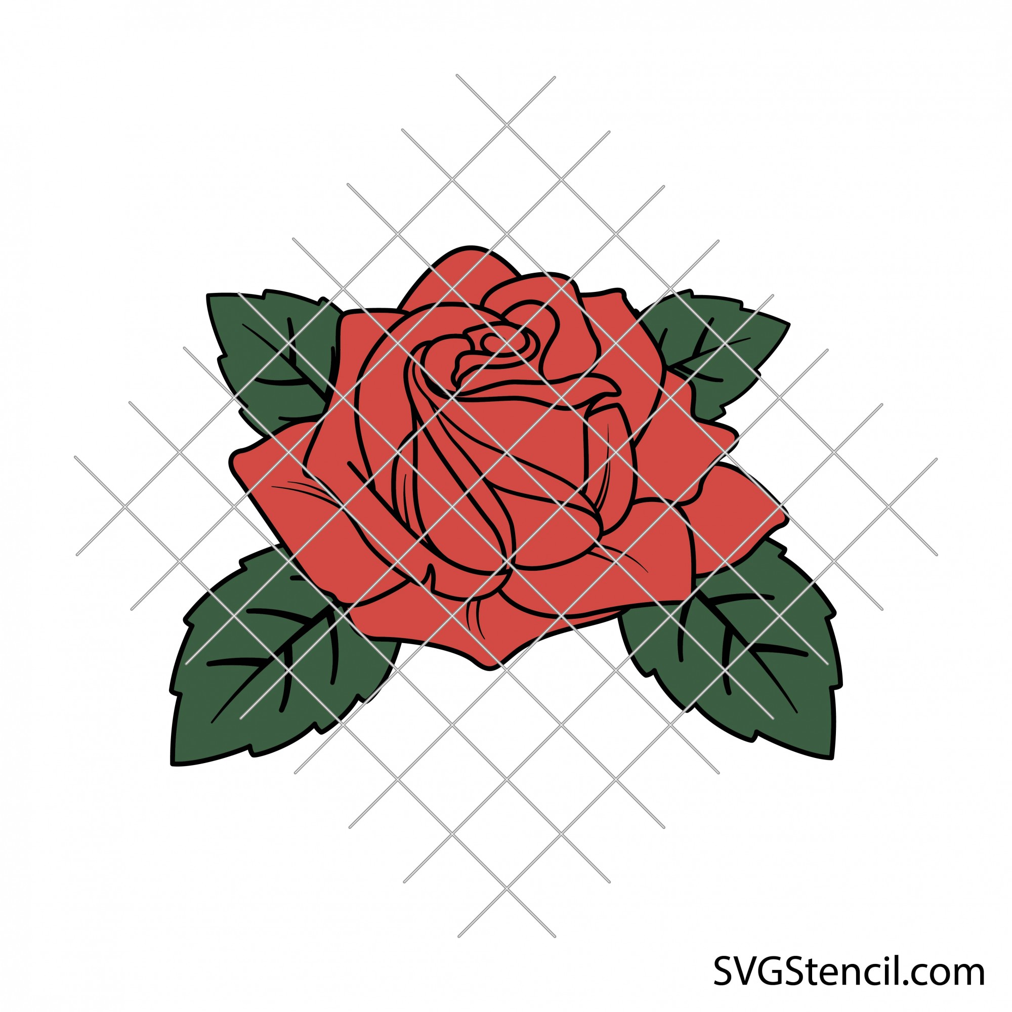Layered flower svg | Rose bud svg | Red rose svg - SVGStencil