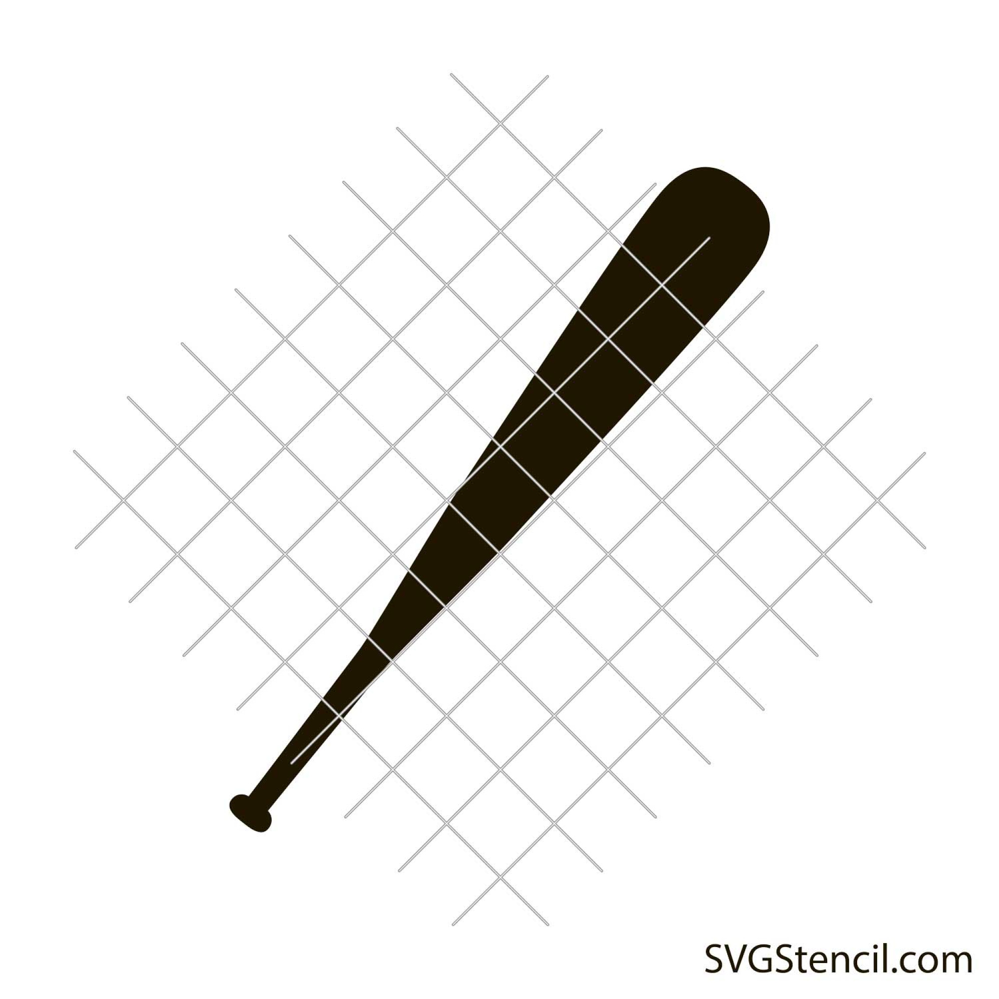 Free baseball bat stencil | Baseball decal svg design - SVGStencil