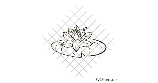 Lake flower svg | Lilly flower svg | Floral drawing svg - SVGStencil