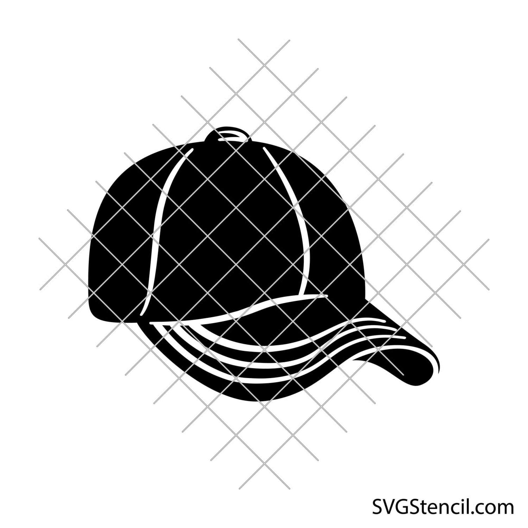 Baseball player cap svg | Softball cap svg | Hat stencil - SVGStencil