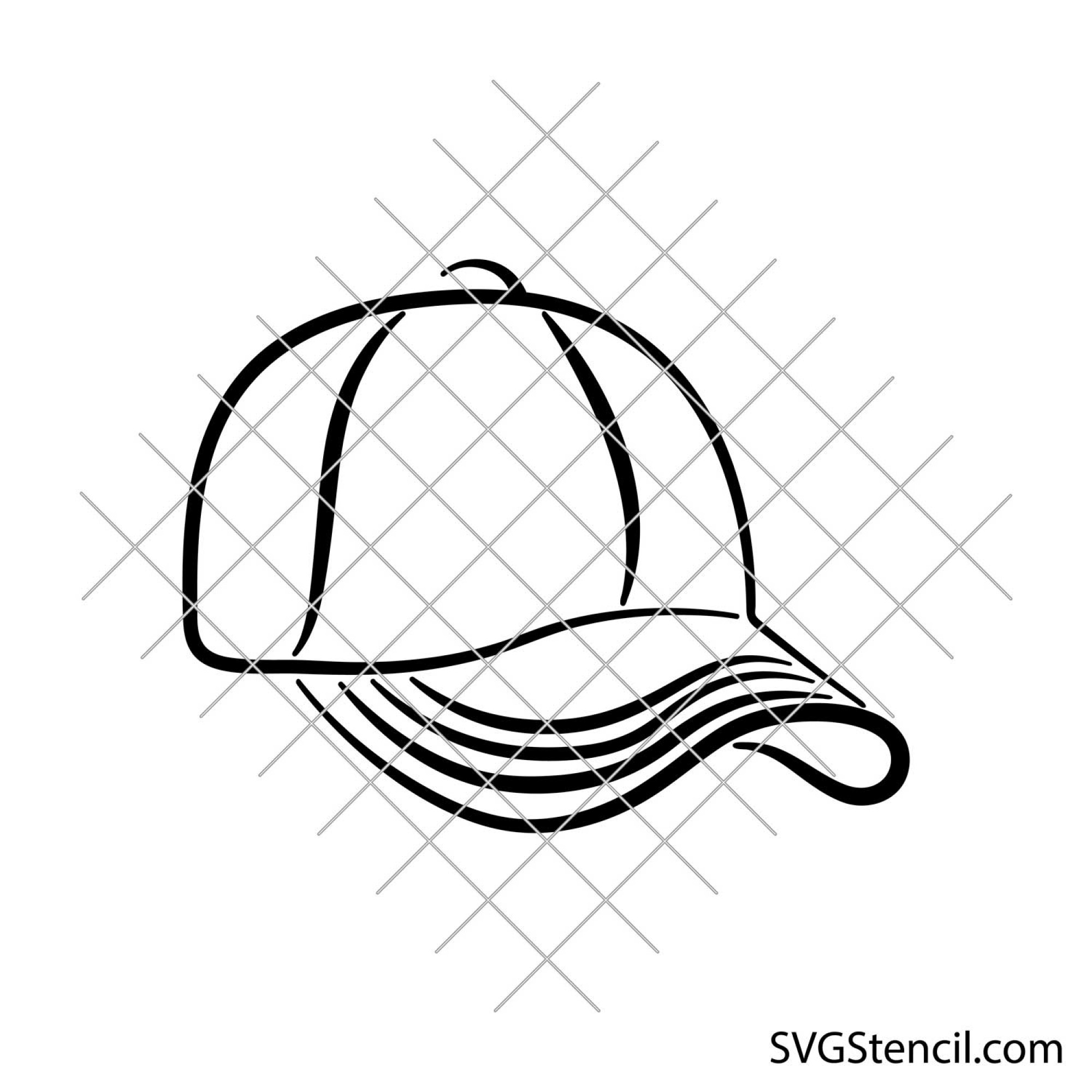 Baseball player cap svg | Softball cap svg | Hat stencil - SVGStencil
