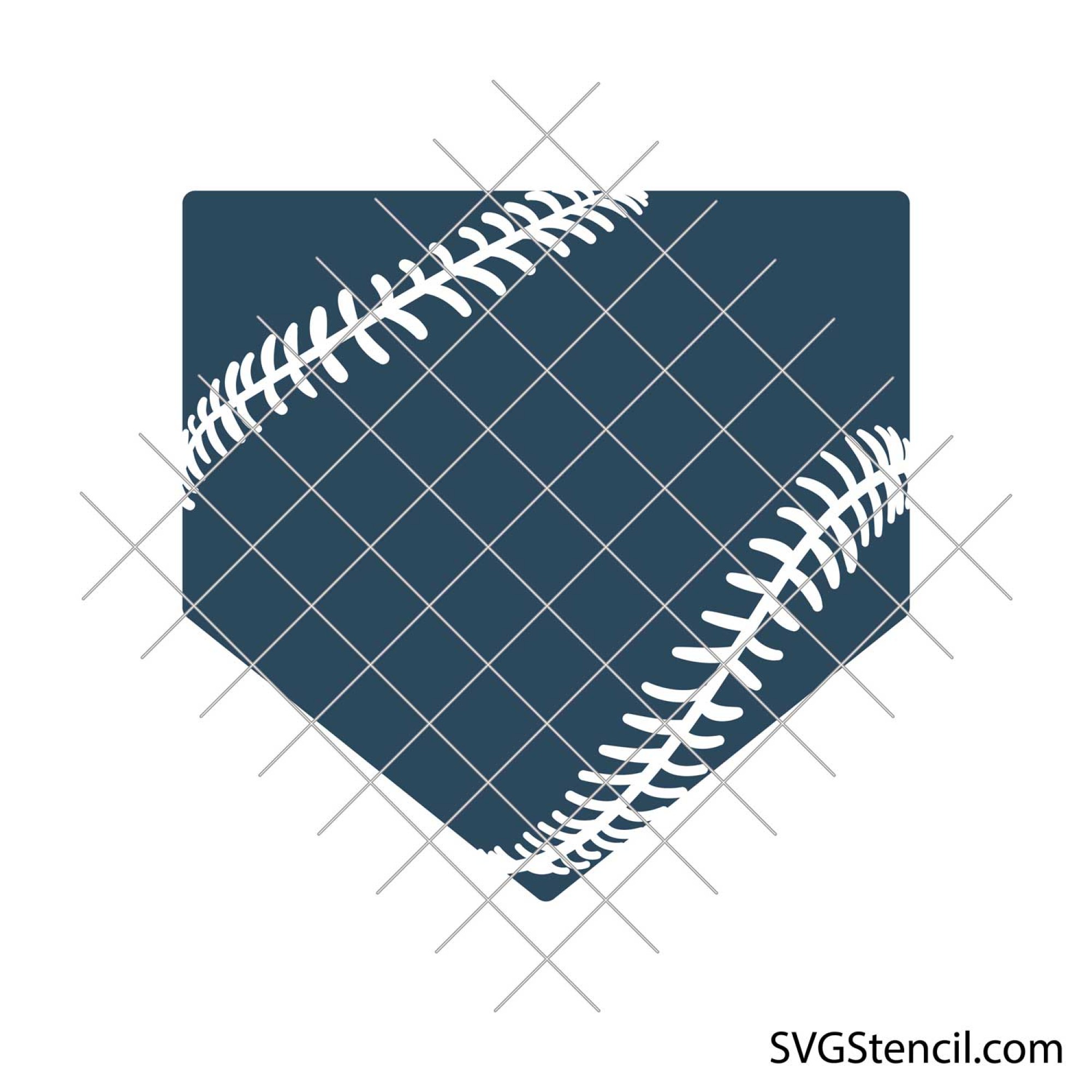 Baseball plate with stitches svg |Baseball base outline svg - SVGStencil