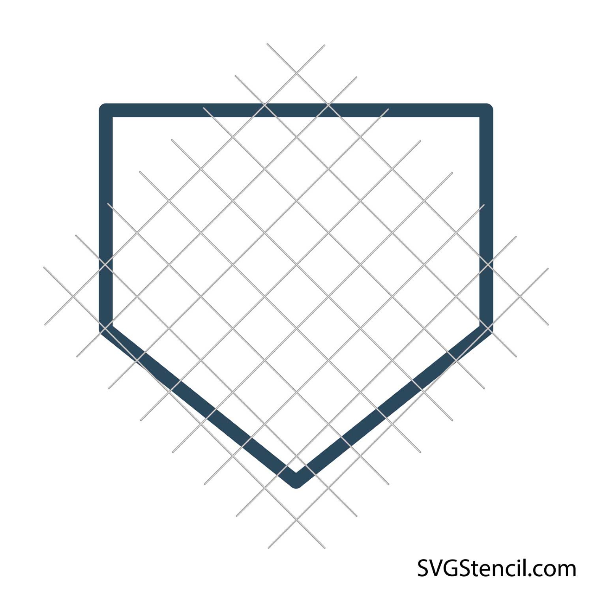 Baseball plate with stitches svg |Baseball base outline svg - SVGStencil