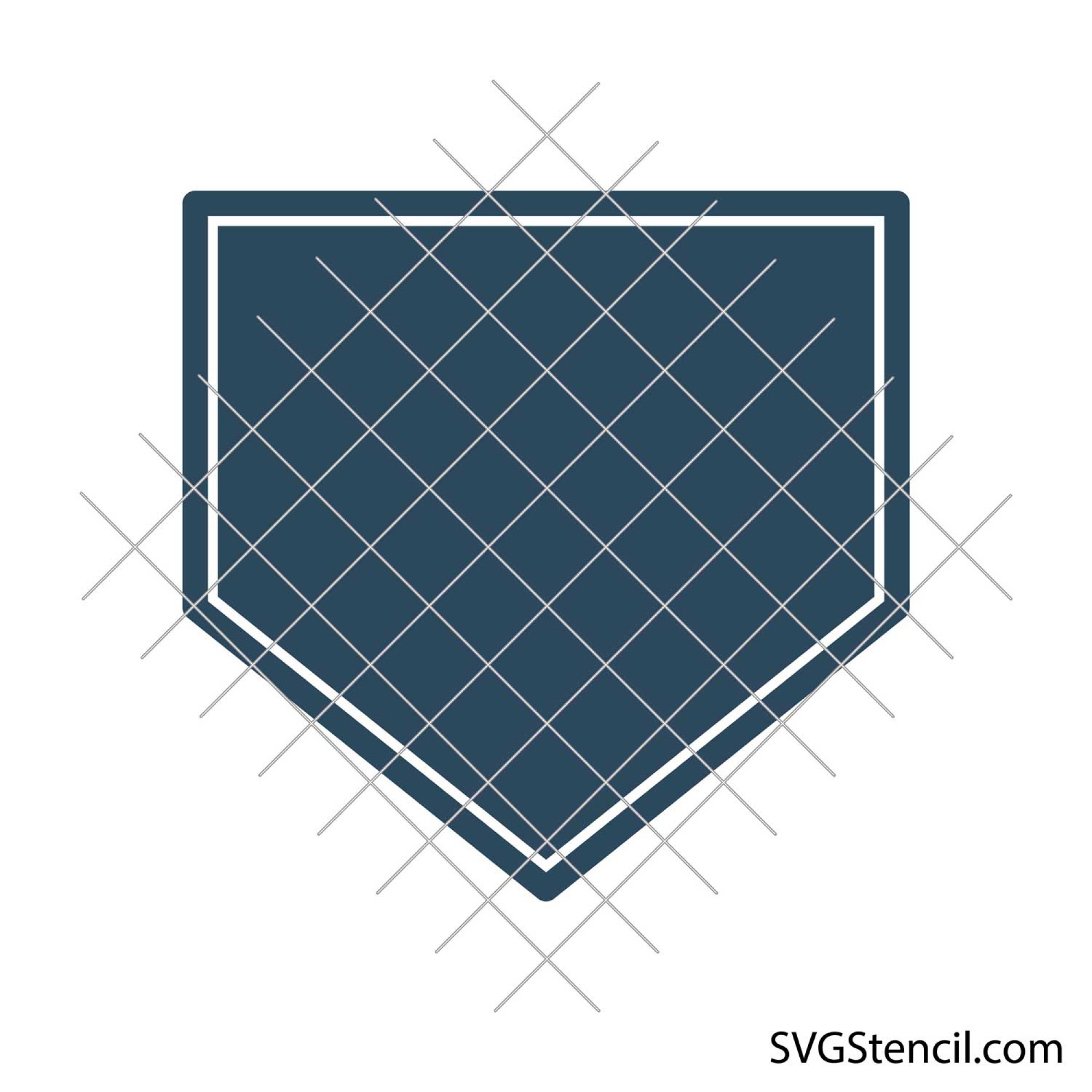 Baseball plate with stitches svg |Baseball base outline svg - SVGStencil